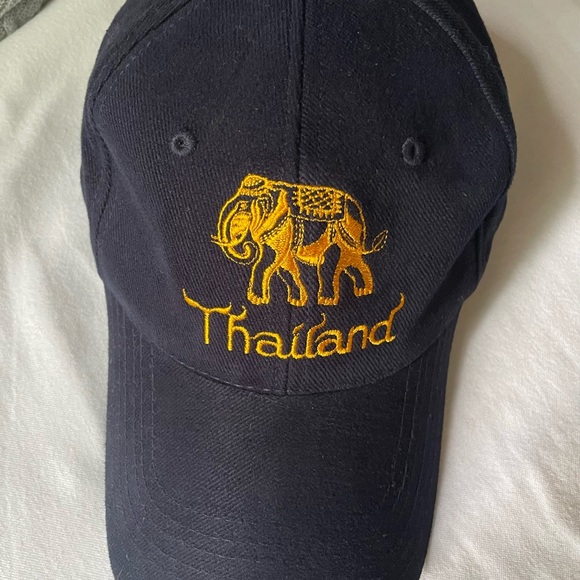 Accessories | Thailand Embroidered Elephant Baseball Cap Navy Gold Hat ...